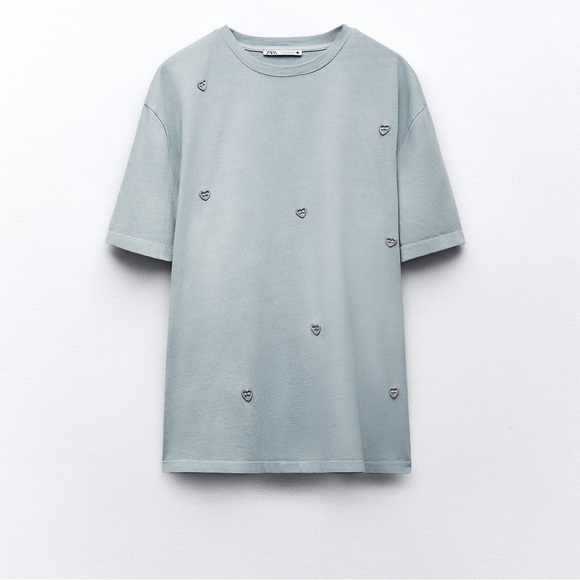Zara | Tops | Zara Heart Washed T Shirt | Poshmark